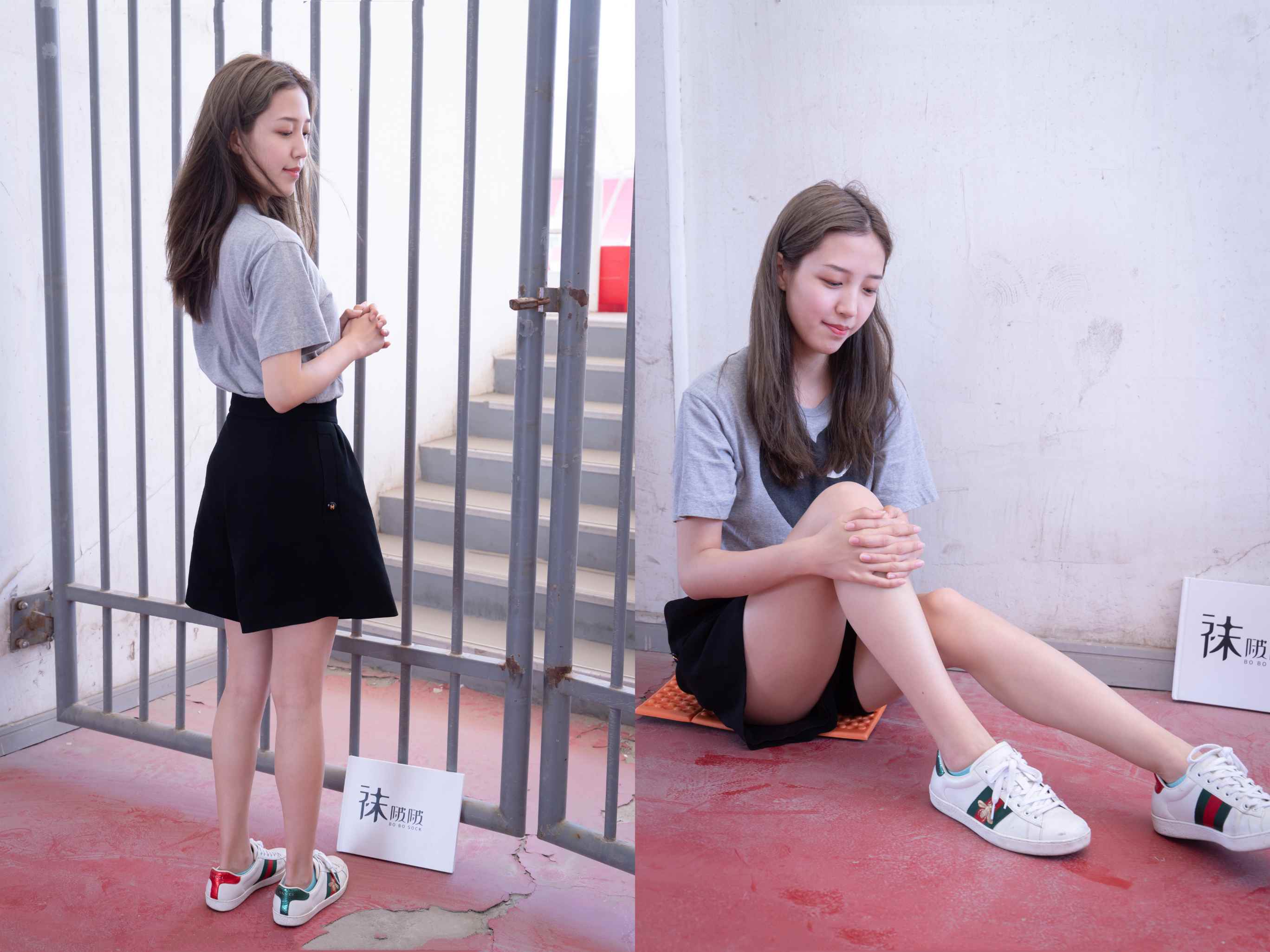 [袜啵啵]积分限定作品 NO.007 熊熊-运动鞋、白棉袜、裸足（图片版）_我就爱meijiao-美足美脚套图