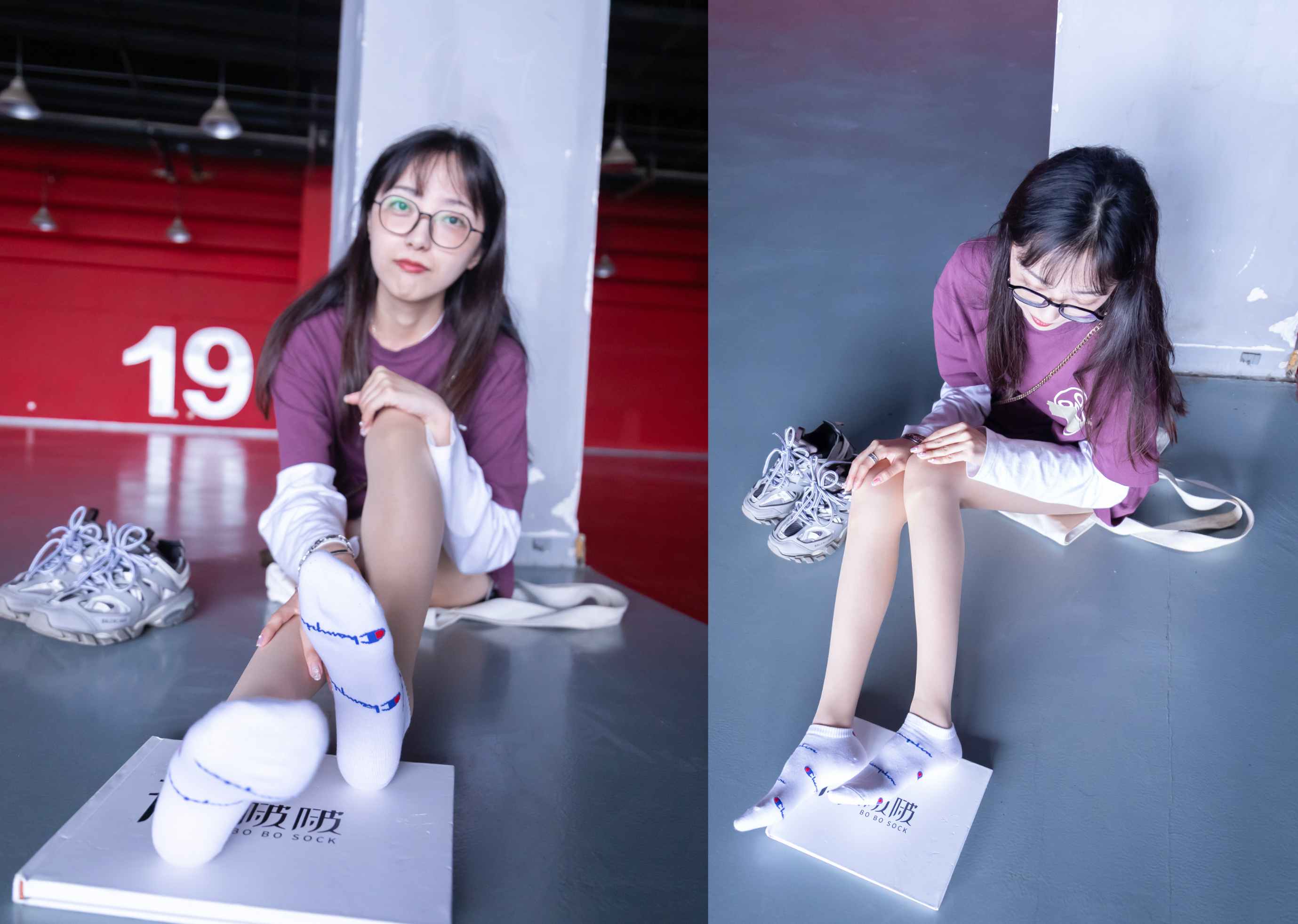 [袜啵啵]积分限定作品 NO.007 熊熊-运动鞋、白棉袜、裸足（图片版）_我就爱meijiao-美足美脚套图